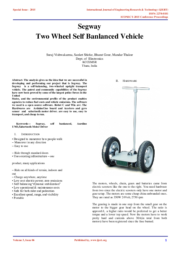 (PDF) Segway Two Wheel Self Banlanced Vehicle