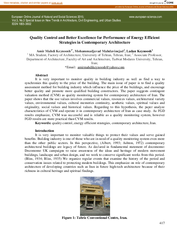 (PDF) Quality Control and Better Excellence for Performance of Energy ...