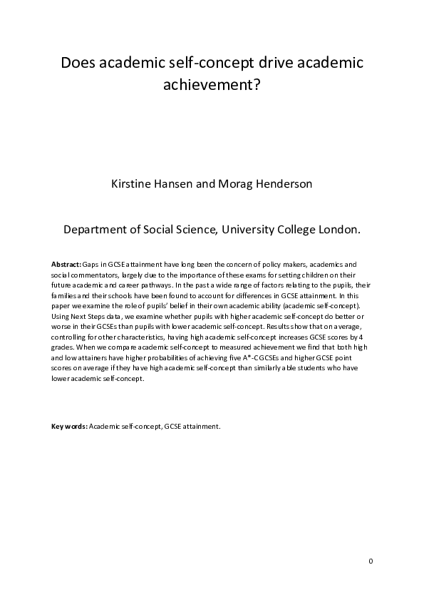 (PDF) Does academic self-concept drive academic achievement?
