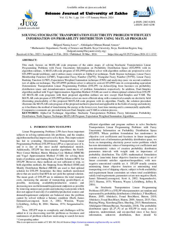 (PDF) Solving Stochastic Transportation Electricity Problem with Fuzzy Information on ...