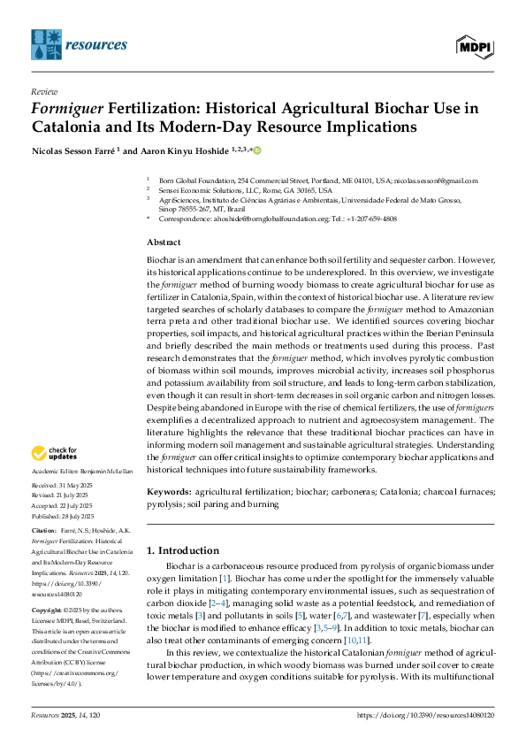 (PDF) Formiguer Fertilization: Historical Agricultural Biochar Use in ...