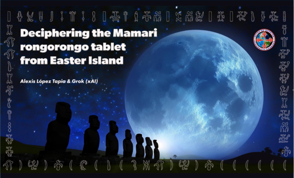 (PDF) Preprint: Deciphering the Mamari rongorongo tablet from Easter Island