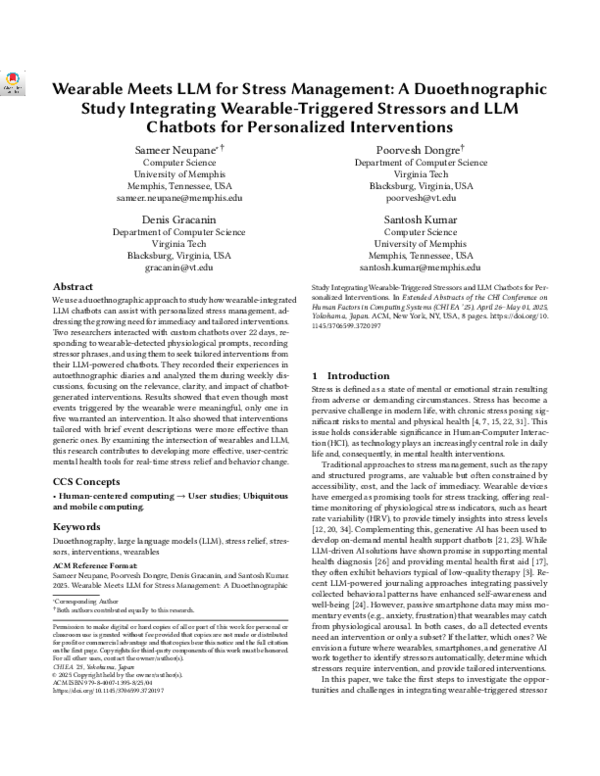 (PDF) Wearable Meets LLM for Stress Management: A Duoethnographic Study ...