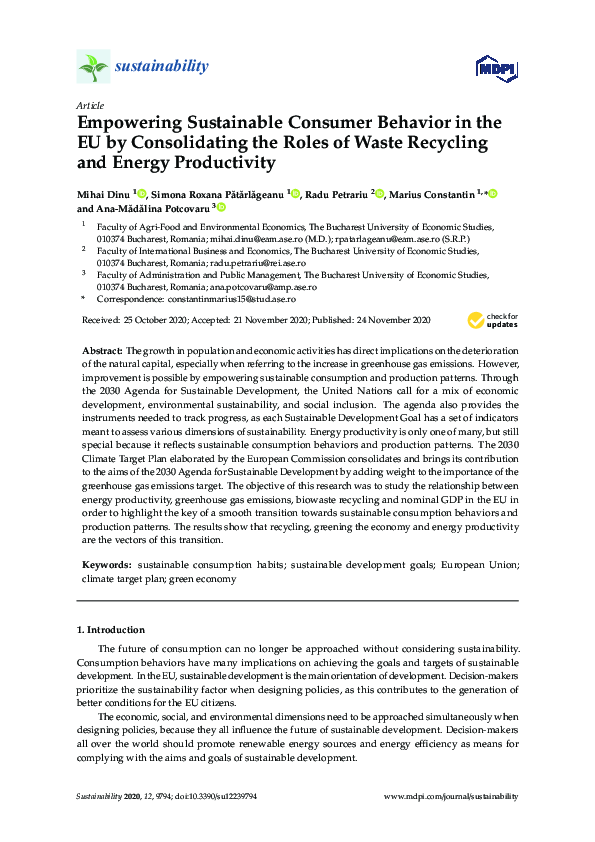 (PDF) Empowering Sustainable Consumer Behavior in the EU by ...