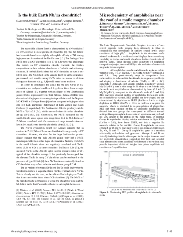 (PDF) Microchemistry of amphiboles near the roof of a mafic magma ...
