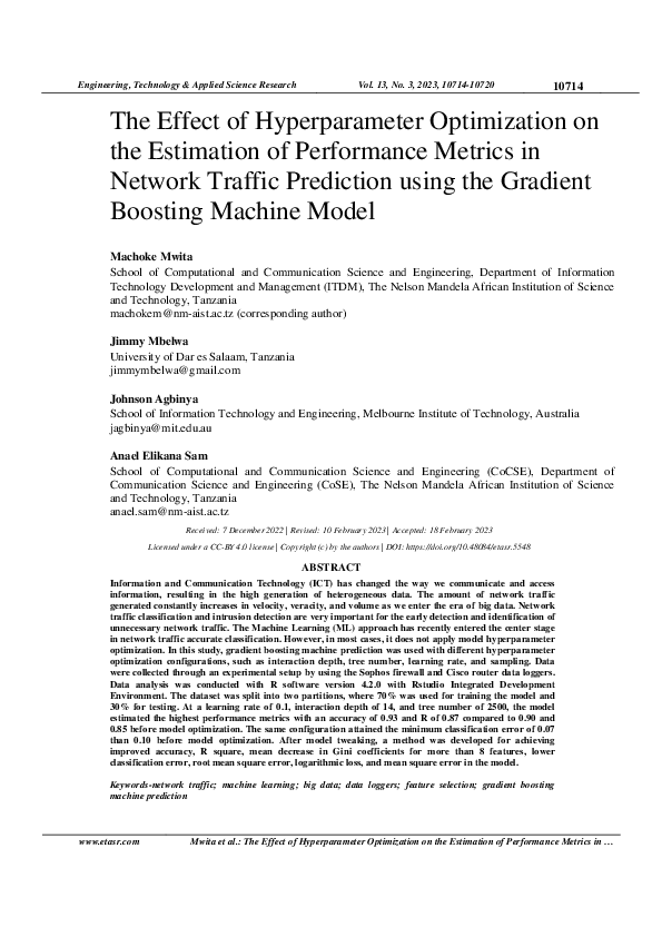 (PDF) The Effect of Hyperparameter Optimization on the Estimation of ...