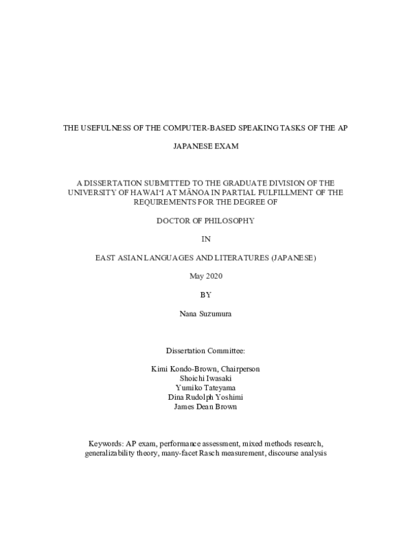 (PDF) The usefulness of the computer-based speaking tasks of the AP ...