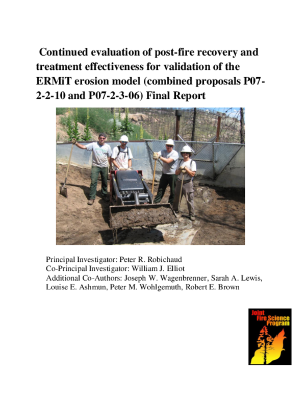 (PDF) Continued evaluation of post-fire recovery and treatment ...