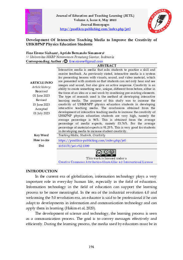 (PDF) Development Of Interactive Teaching Media to Improve the ...