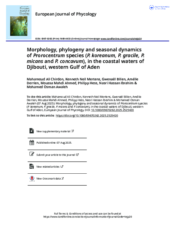 (PDF) Morphology, phylogeny and seasonal dynamics of Prorocentrum ...