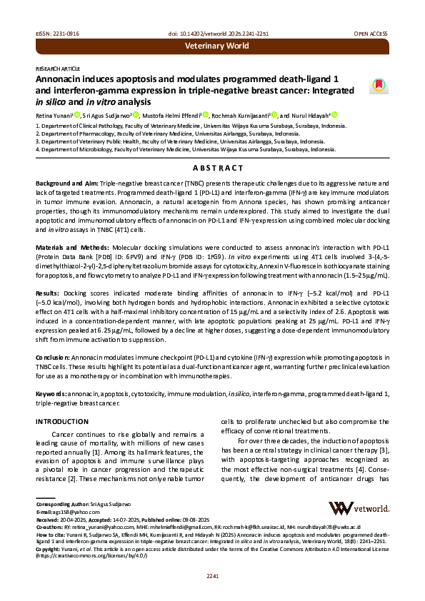 (PDF) Annonacin induces apoptosis and modulates programmed death-ligand ...