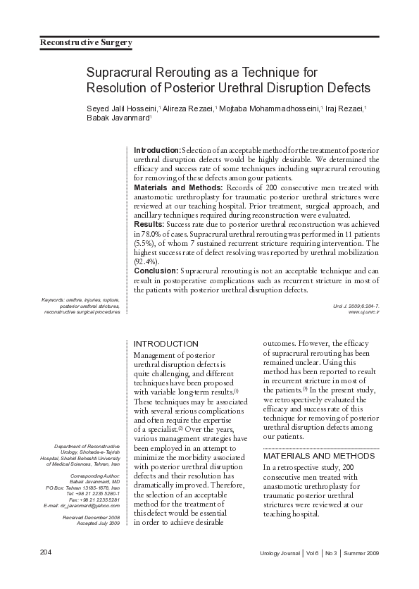 (PDF) Supracrural rerouting as a technique for resolution of posterior ...