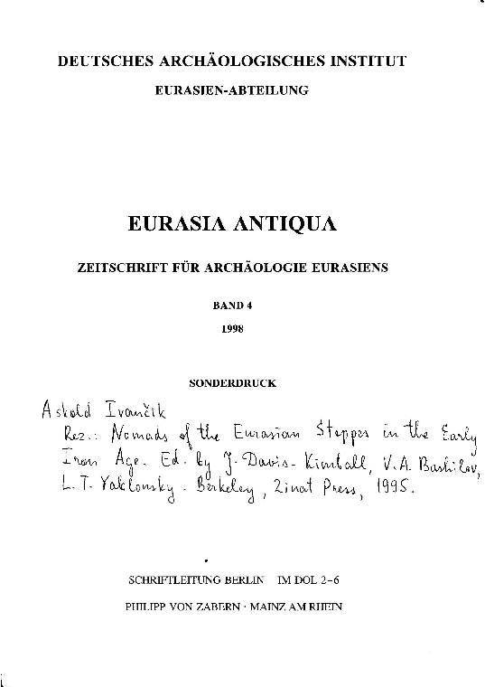 (PDF) Rev.: Nomads of the Eurasian Steppes in the Early Iron Age. Ed ...