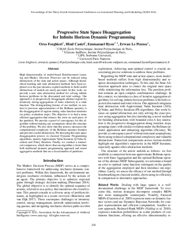 (PDF) Progressive State Space Disaggregation for Infinite Horizon Dynamic Programming
