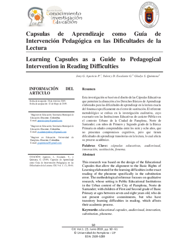 (PDF) Learning Capsules as a Guide to Pedagogical Intervention in ...