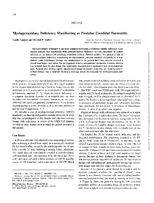 (PDF) Myeloperoxidase Deficiency Manifesting as Pustular Candidal ...