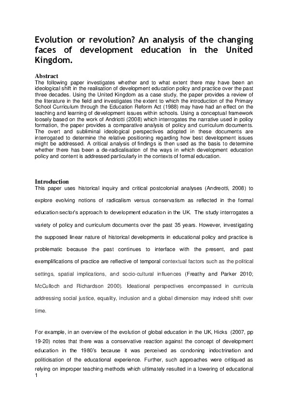 (PDF) Evolution or Revolution? An Analysis of the Changing Faces of ...
