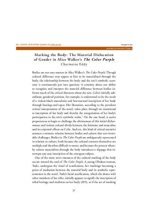 (PDF) Marking the Body: The Material Dislocation of Gender in Alice ...