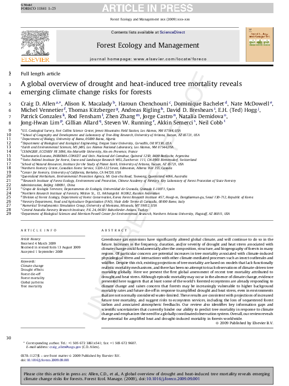 (PDF) A global overview of drought and heat-induced tree mortality ...