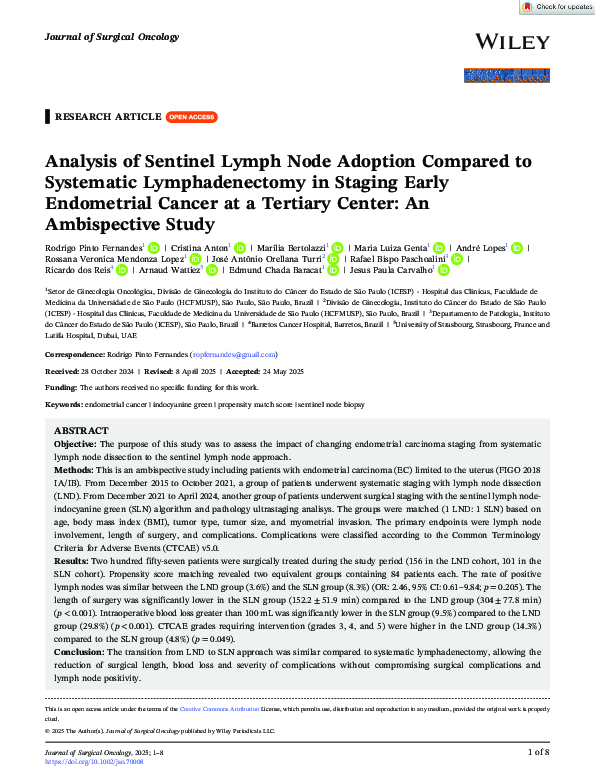 (PDF) Analysis of Sentinel Lymph Node Adoption Compared to Systematic ...