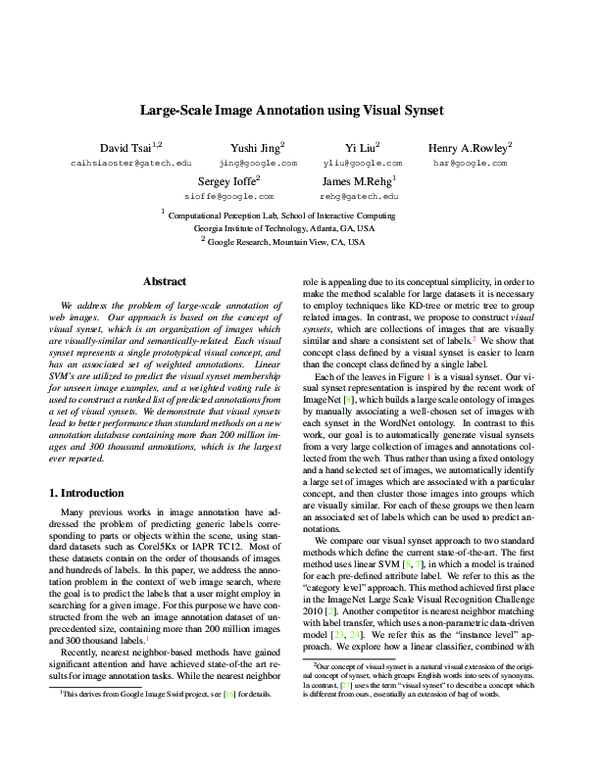 (PDF) Large-scale image annotation using visual synset
