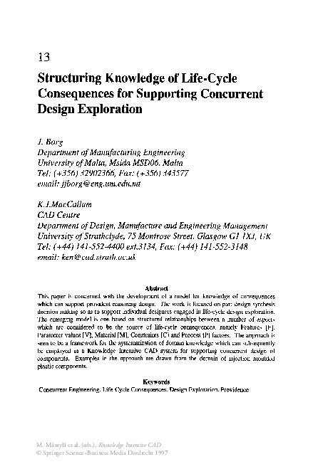 (PDF) Structuring Knowledge of Life-Cycle Consequences for Supporting ...