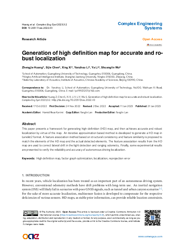(PDF) Generation of high definition map for accurate and robust ...