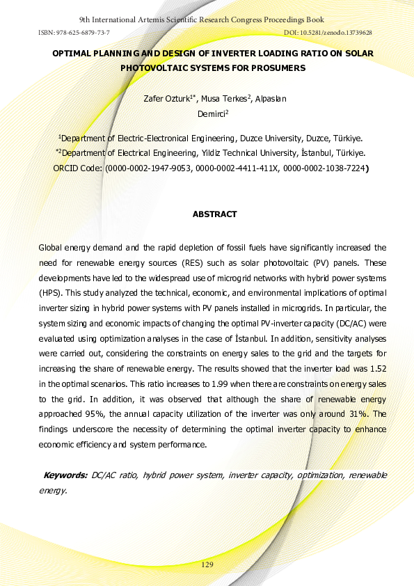 (PDF) OPTIMAL PLANNING AND DESIGN OF INVERTER LOADING RATIO ON SOLAR ...