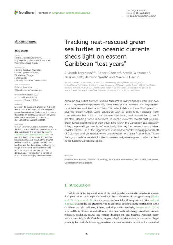 (PDF) Tracking nest-rescued green sea turtles in oceanic currents sheds ...
