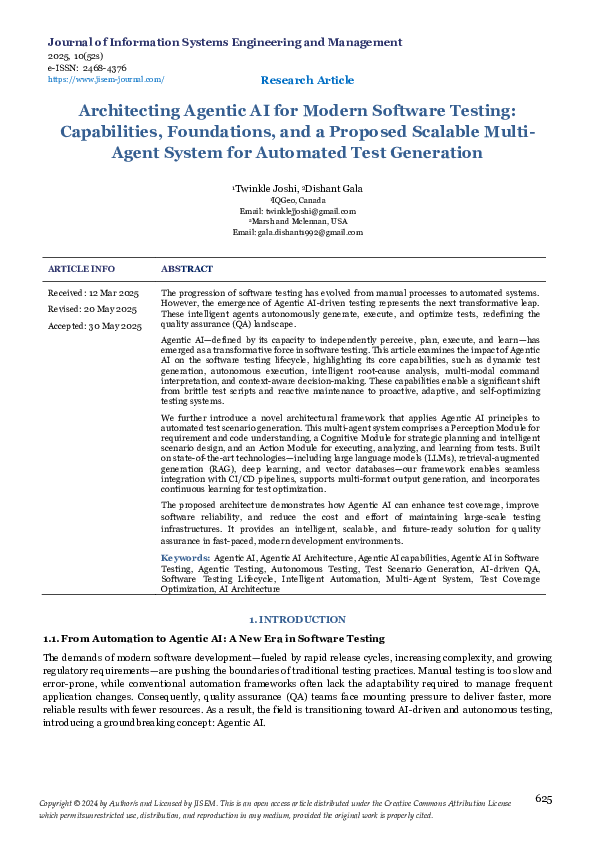 (PDF) Architecting Agentic AI for Modern Software Testing: Capabilities ...