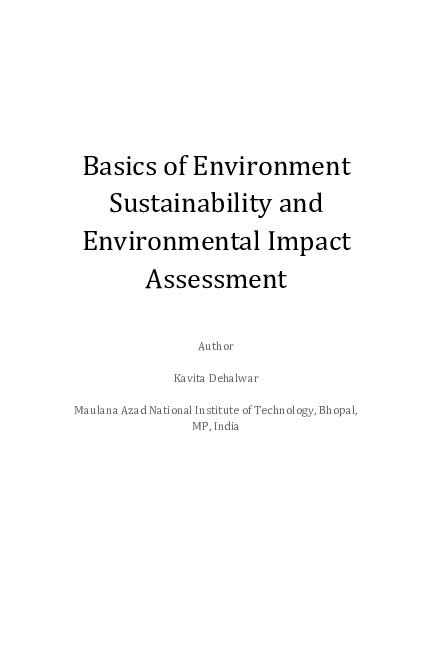 (PDF) Basics of Environment Sustainability and Environmental Impact Assessment