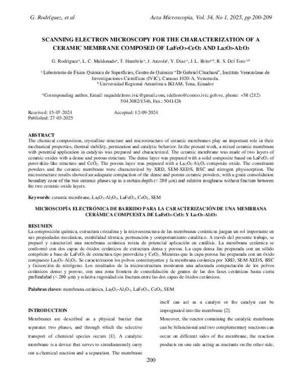 (PDF) SCANNING ELECTRON MICROSCOPY FOR THE CHARACTERIZATION OF A ...