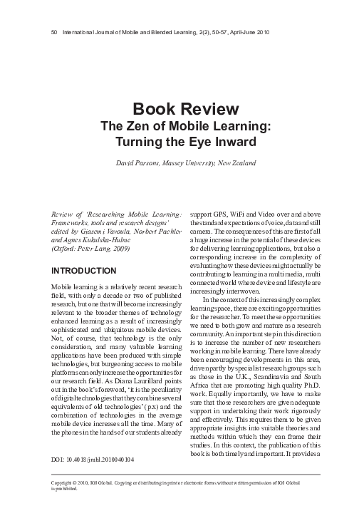 (PDF) Book Review: The Zen of Mobile Learning - Turning the Eye Inward