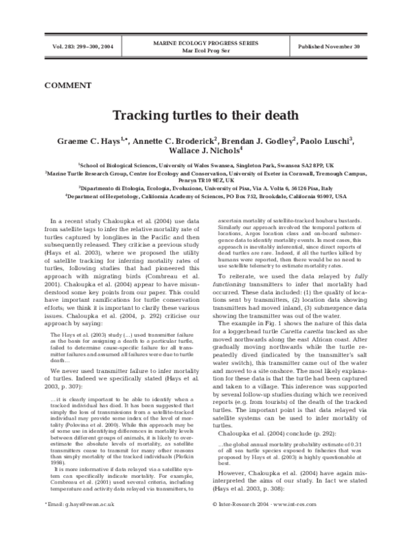 (PDF) Tracking turtles to their death