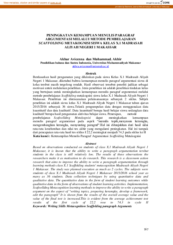 (PDF) Metacognitive Scaffolding Method to Improve Argumentative ...