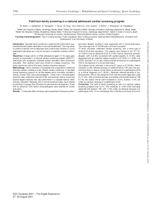(PDF) Yield from family screening in a national adolescent cardiac ...