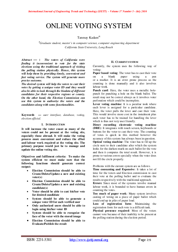 (PDF) Online Voting System