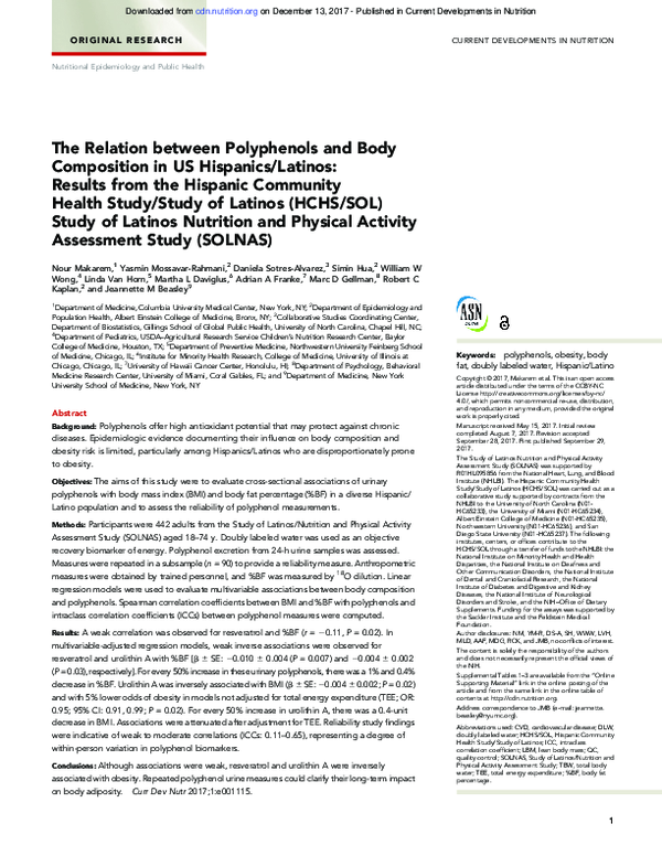 (PDF) The relationship between polyphenols and body composition in US ...