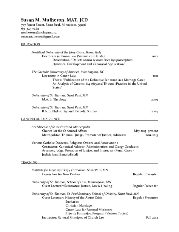 (PDF) Susan Mulheron CV 2025