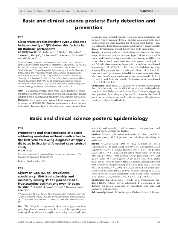 (PDF) Basic and clinical science posters: Epidemiology