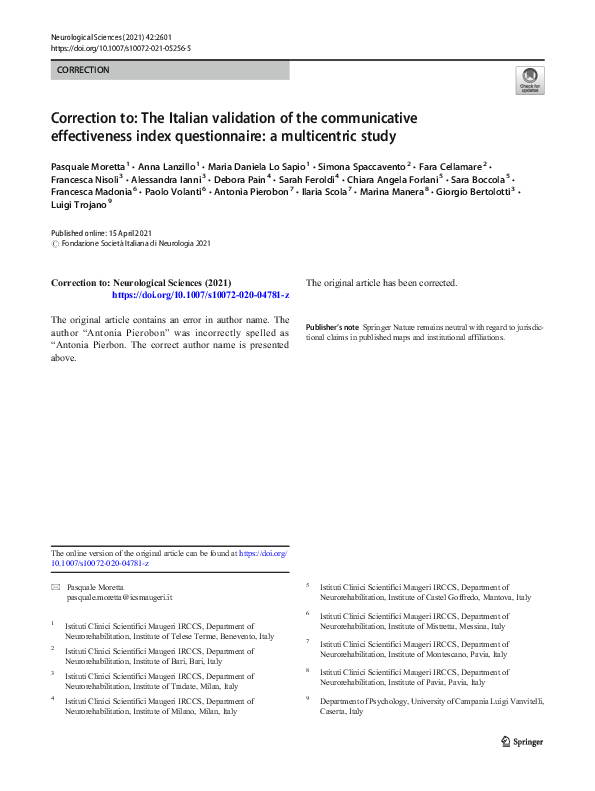 (PDF) Correction to: The Italian validation of the communicative ...