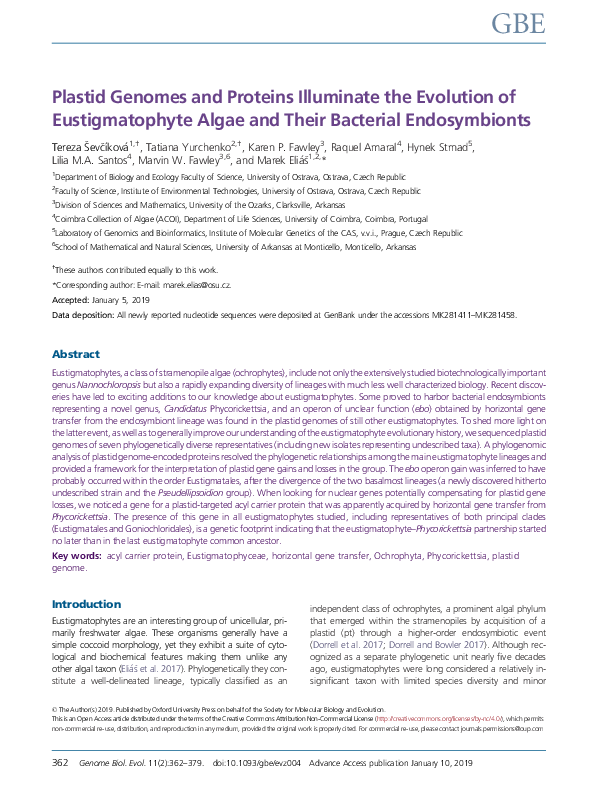 (PDF) Plastid Genomes and Proteins Illuminate the Evolution of ...