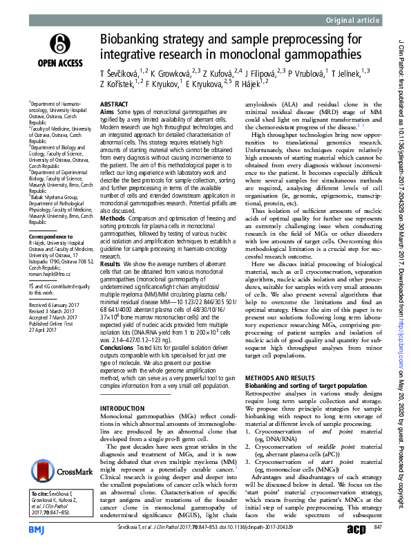 (PDF) Biobanking strategy and sample preprocessing for integrative ...