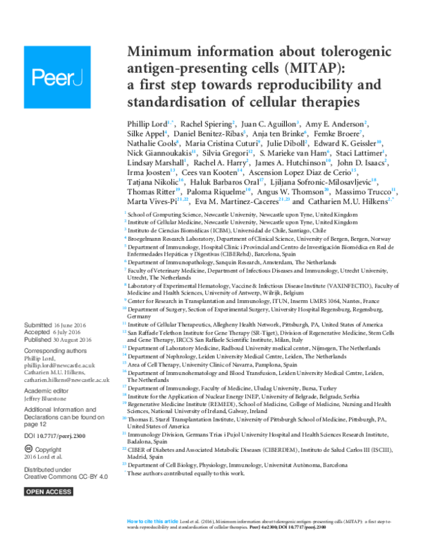 (PDF) Minimum information about tolerogenic antigen-presenting cells ...