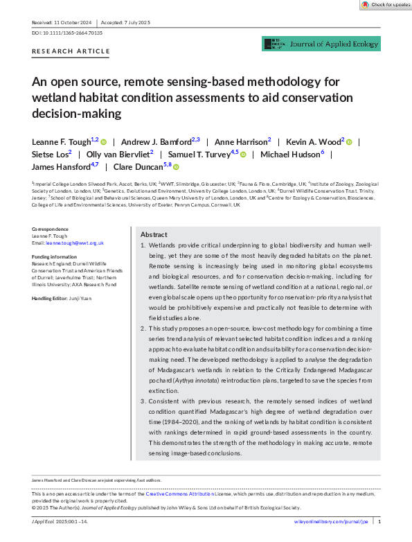 (PDF) An open source, remote sensing-based methodology for wetland ...