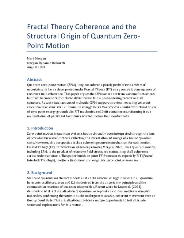 (PDF) Fractal Theory Coherence and the Structural Origin of Quantum ...