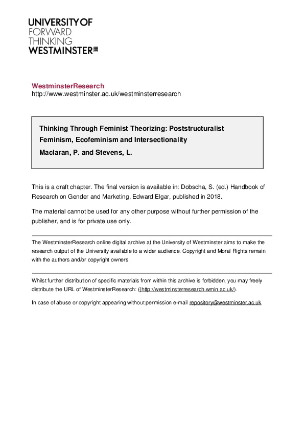 (PDF) Thinking Through Feminist Theorizing: Poststructuralist Feminism ...