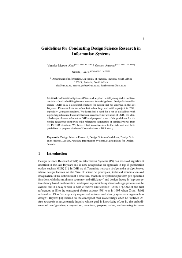 (PDF) Guidelines for Conducting Design Science Research in Information ...