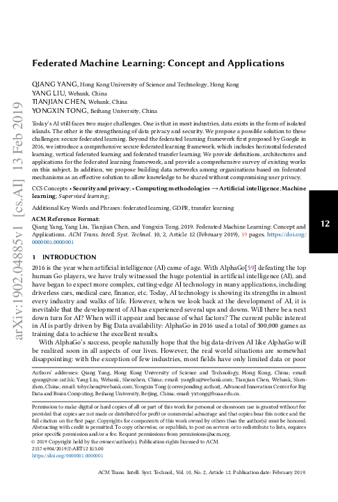 (PDF) Federated Machine Learning