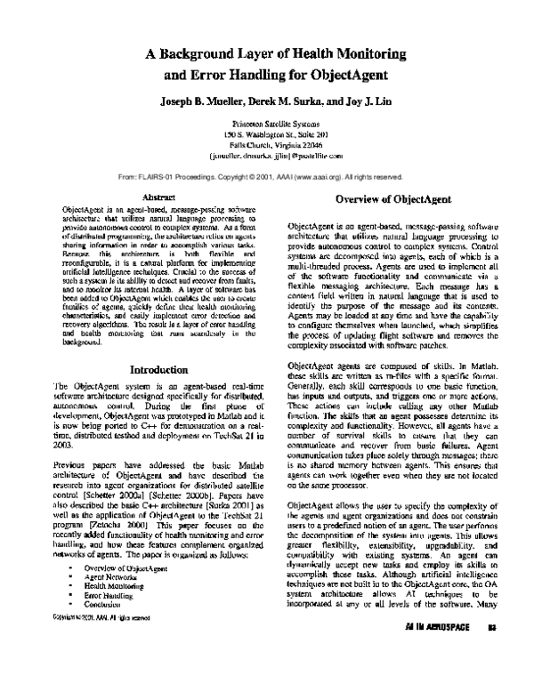 (PDF) A Background Layer of Health Monitoring and Error Handling for ...